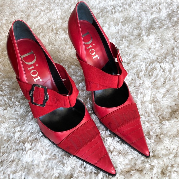 Dior | Shoes | Dior Vintage Rasta Red Heels | Poshmark